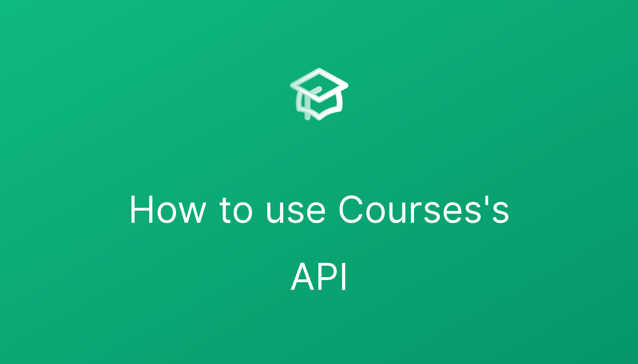 How to use Courses's API | courses.so